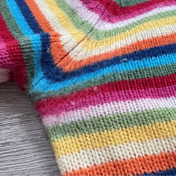 Laura Ashley | Sweaters | Vintage Laura Ashley 0 Wool Rainbow Striped ...